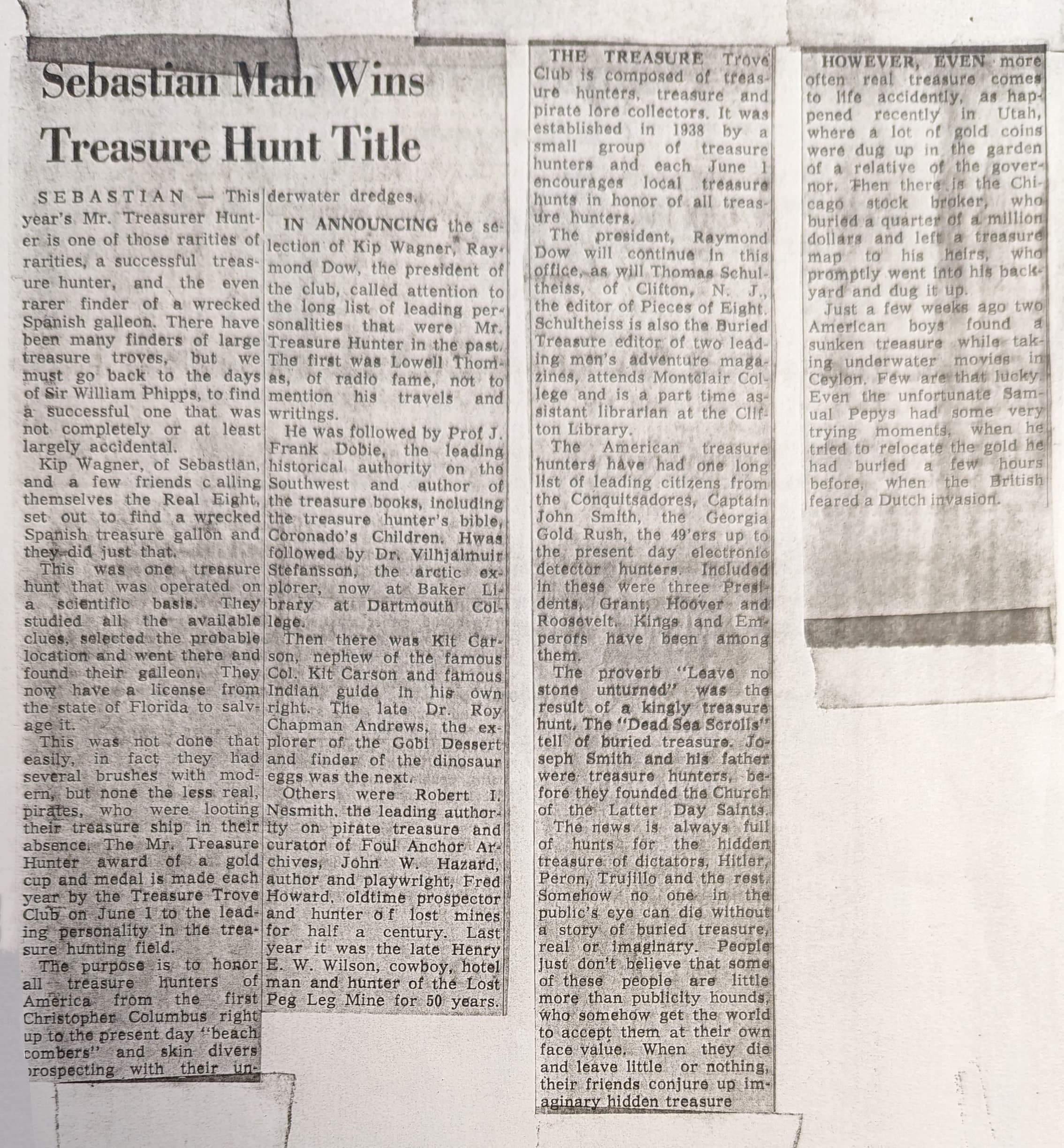 From the Fleet Society Archives — May 30, 1962 — Sebastian Man Wins ...