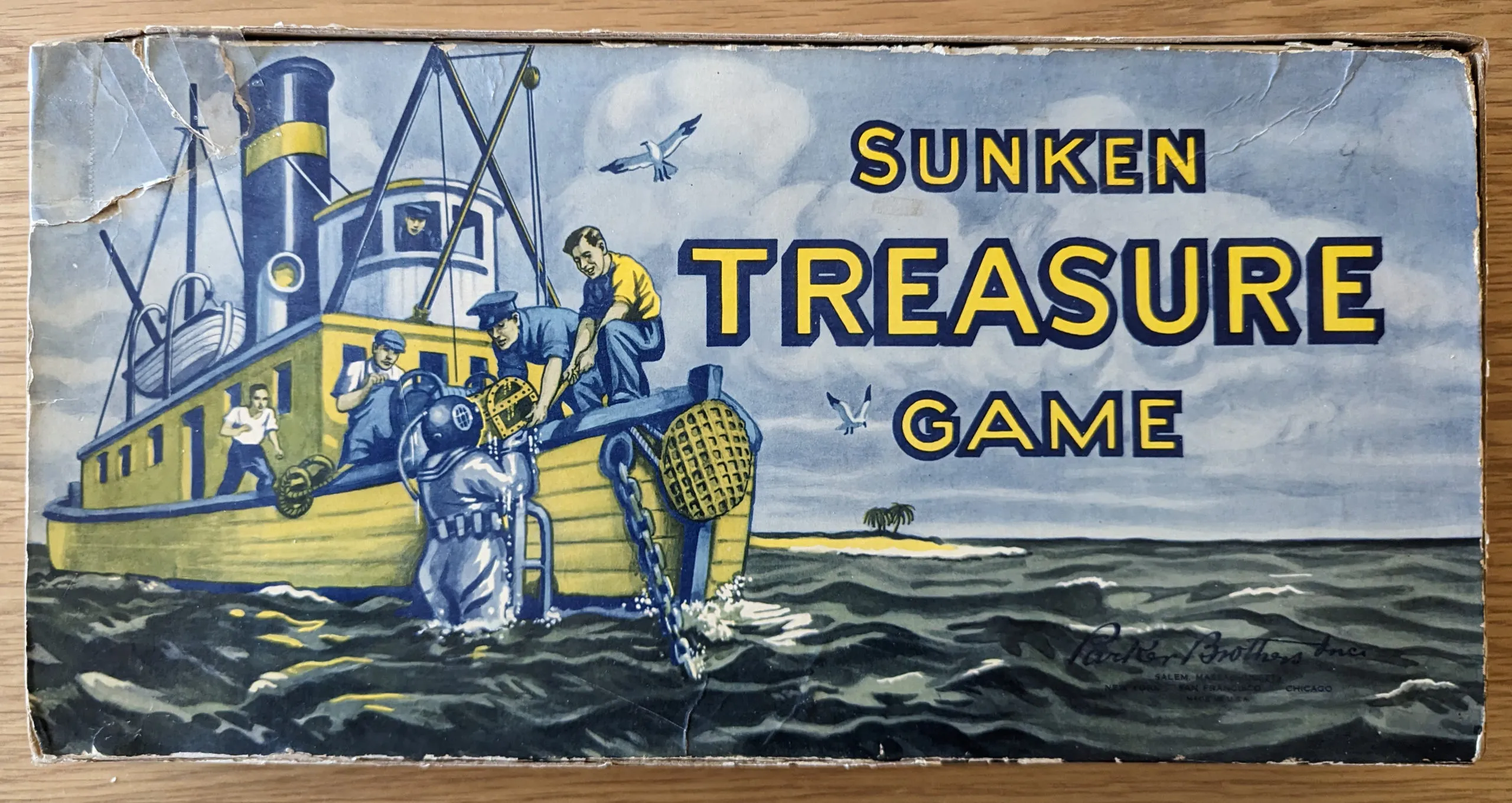 Vintage 1948 Sunken Treasure Board Game - 1715 Fleet Society